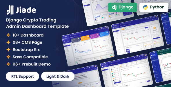 Jiade : Django Crypto Trading UI Admin Bootstrap 5 Template | Dexignlabs