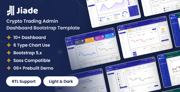 Jiade : Crypto Trading UI Admin Bootstrap 5 Template | Dexignlabs